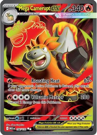 Mega Camerupt ex 156/132 - Holofoil ME01 Mega Evolution - Ultra Rare ...